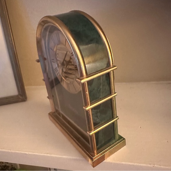 Bulova | Wall Decor | Vintage Bulova Marbled Emerald Green Gold Arch ...